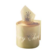 China Polyester Satin Ribbon with Logo MSD Custom Gold Foil 3D Embossed Printed Gift Packaging for sale