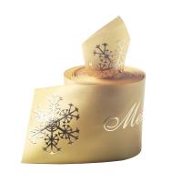 China Polyester Satin Ribbon with Logo MSD Custom Gold Foil 3D Embossed Printed Gift Packaging for sale