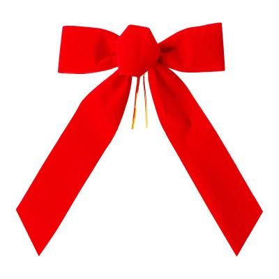 China Christmas Wired Red Velvet Ribbon Bows 22*32cm for Package and Birthday Decoration for sale