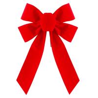 China Christmas Wired Red Velvet Ribbon Bows 22*32cm for Package and Birthday Decoration for sale
