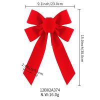 China Christmas Wired Red Velvet Ribbon Bows 22*32cm for Package and Birthday Decoration for sale