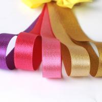 China Gold Metallic Polyester Glitter Ribbon 35 Colors for Decoration Applications Only for sale