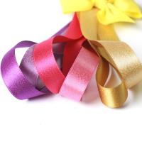China Gold Metallic Polyester Glitter Ribbon 35 Colors for Decoration Applications Only for sale