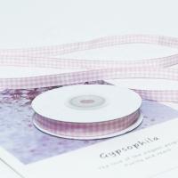China Jacquard 10mm Plaid Ribbon Wired Burlap Ribbon in Various Colors for and Customizable for sale