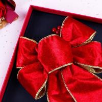China 2024 Big Ribbon Bows with Wire Edge Heart Printed Bow Valentine's Decoration Handmade for sale