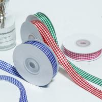 China Jacquard 10mm Plaid Ribbon Wired Burlap Ribbon in Various Colors for and Customizable for sale