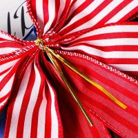 China MSD Flag Pattern Printed Burlap Ribbon Bow Custom Made for American Independence Day for sale