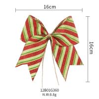 China Polyester/Jute Red Burlap Wire Edge Ribbon Bows for Christmas Tree Decoration in 2024 for sale
