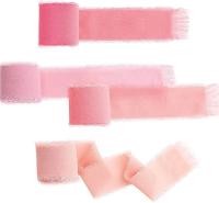 China Organza Fabric Type Handmade Frayed Edged Chiffon Silk Ribbon for Wedding Invitations for sale