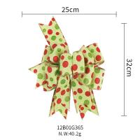 China Holiday Bows 2024 Big Burlap Ribbon Double Layer Bows with Wire Edge Ribbons Printed Bow for sale