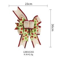 China Holiday Bows 2024 Big Burlap Ribbon Double Layer Bows with Wire Edge Ribbons Printed Bow for sale
