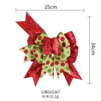 China Holiday Bows 2024 Big Burlap Ribbon Double Layer Bows with Wire Edge Ribbons Printed Bow for sale