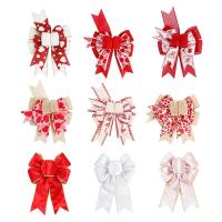 China 2024 Big Burlap Ribbon Bows with Wire Edge The Perfect Addition to Your Christmas Tree for sale