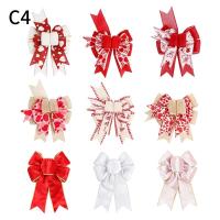 China 2024 Big Burlap Ribbon Bows with Wire Edge The Perfect Addition to Your Christmas Tree for sale