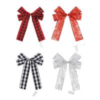 China Cake Decoration Big Burlap Ribbon Bows with Wire Edge Ribbons Printed Bow Customizable for sale