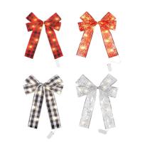 China Cake Decoration Big Burlap Ribbon Bows with Wire Edge Ribbons Printed Bow Customizable for sale