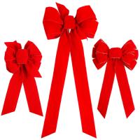 China Christmas Bows Made of Red Velvet Perfect for Adding a Touch of Glamour to Your Decor for sale