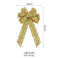 China 2024 Christmas Decoration Bow Customizable Big Burlap Ribbon Bows with Wire Edge for sale