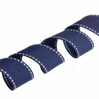 China Pink Polyester Stitch Ribbon for Eco-friendly Saddle Stitched Gift Wrapping in Bulk for sale