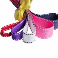 China Pink Polyester Stitch Ribbon for Eco-friendly Saddle Stitched Gift Wrapping in Bulk for sale