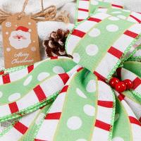 China 2024 Christmas Decoration Bow Customizable Big Burlap Ribbon Bows with Wire Edge for sale