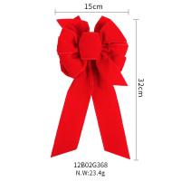 China Polyester/Jute Wired Red Velvet Big Ribbon Bows for Christmas Tree Decoration for sale