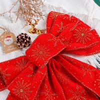 China 2024 Christmas Decoration Bow Customizable Big Burlap Ribbon Bows with Wire Edge for sale