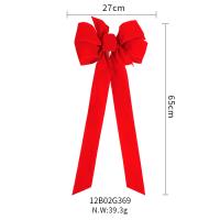 China Polyester/Jute Wired Red Velvet Big Ribbon Bows for Christmas Tree Decoration for sale