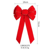China Polyester/Jute Wired Red Velvet Big Ribbon Bows for Christmas Tree Decoration for sale