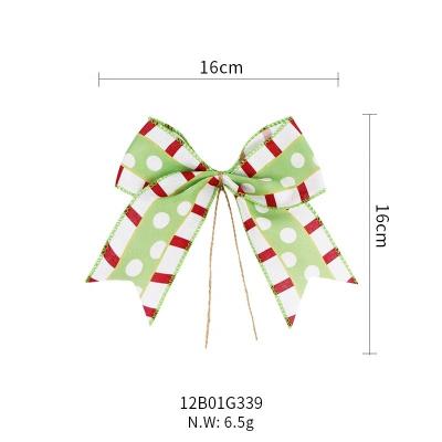 China 2024 Big Burlap Ribbon Bows with Wire Edge Ribbons Printed Elevate Your Christmas Decoration for sale