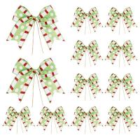 China 2024 Big Burlap Ribbon Bows with Wire Edge Ribbons Printed Elevate Your Christmas Decoration for sale