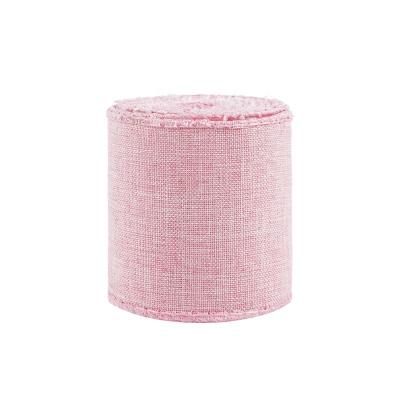 China 6.3cm Easter Burlap Ribbon Decorate for Easter MSD 2024 Printed With Wire Edge Printing for sale