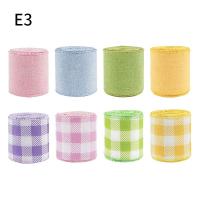 China 6.3cm Easter Burlap Ribbon Decorate for Easter MSD 2024 Printed With Wire Edge Printing for sale