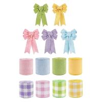 China 6.3cm Easter Burlap Ribbon Decorate for Easter MSD 2024 Printed With Wire Edge Printing for sale