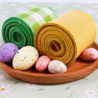 China 6.3cm Easter Burlap Ribbon Decorate for Easter MSD 2024 Printed With Wire Edge Printing for sale