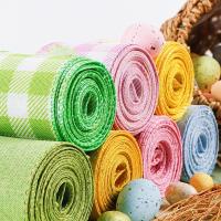 China 6.3cm Easter Burlap Ribbon Decorate for Easter MSD 2024 Printed With Wire Edge Printing for sale