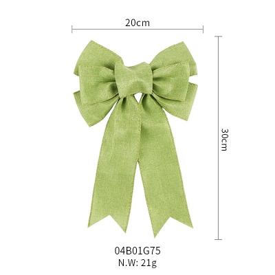 China Easter Decoration Must-Have Handmade Solid Color Burlap Ribbon Bows with Wire Edge for sale