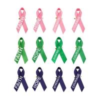 China Breast Cancer Awareness Ribbon Bow Handmade Satin Ribbon with Custom Logo Ink Printing for sale