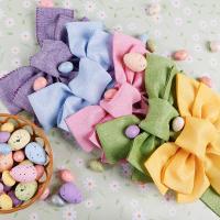China Easter Decoration Must-Have Handmade Solid Color Burlap Ribbon Bows with Wire Edge for sale