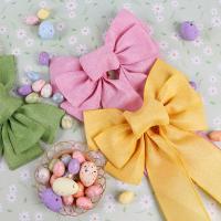 China Easter Decoration Must-Have Handmade Solid Color Burlap Ribbon Bows with Wire Edge for sale