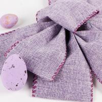 China Easter Decoration Must-Have Handmade Solid Color Burlap Ribbon Bows with Wire Edge for sale