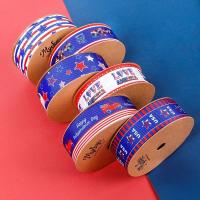 China Customize Independence Day Grosgrain Ribbon 25 mm 3 yards per roll Double Face STARS for sale