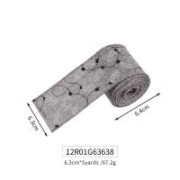China Make Your Christmas Gifts Stand Out with 6.3cm Printed Burlap Ribbon and Wire Edge for sale