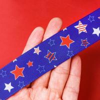 China Customize Independence Day Grosgrain Ribbon 25 mm 3 yards per roll Double Face STARS for sale