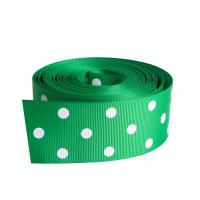 China 38mm Polyester Pink Polka Dot Grosgrain Ribbon within Printed Fabric Type Grosgrain for sale