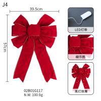 China Handmade Hot Red Velvet LED Light Ribbon Bows for Christmas Box Decoration Velvet Bows for sale