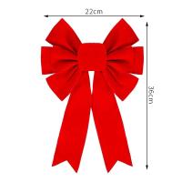 China Large Red Velvet Christmas Ribbon Bow for Holiday Decoration 28cm*75cm or Customized for sale