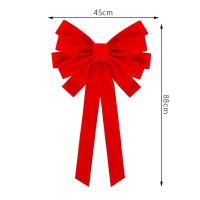 China Large Red Velvet Christmas Ribbon Bow for Holiday Decoration 28cm*75cm or Customized for sale