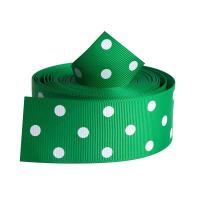 China Eco-Friendly Screen Print Polyester Dots Grosgrain Ribbons for Decoration for sale