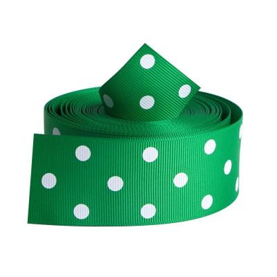 China Eco-Friendly Screen Print Polyester Dots Grosgrain Ribbons for Decoration for sale